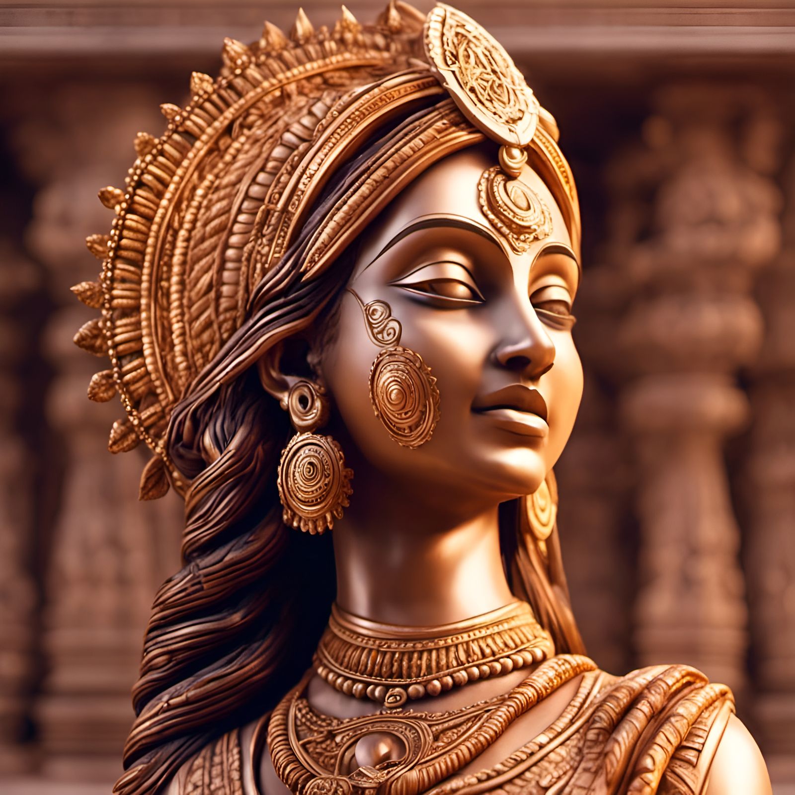 Ancient Indian statue - AI Generated Artwork - NightCafe Creator