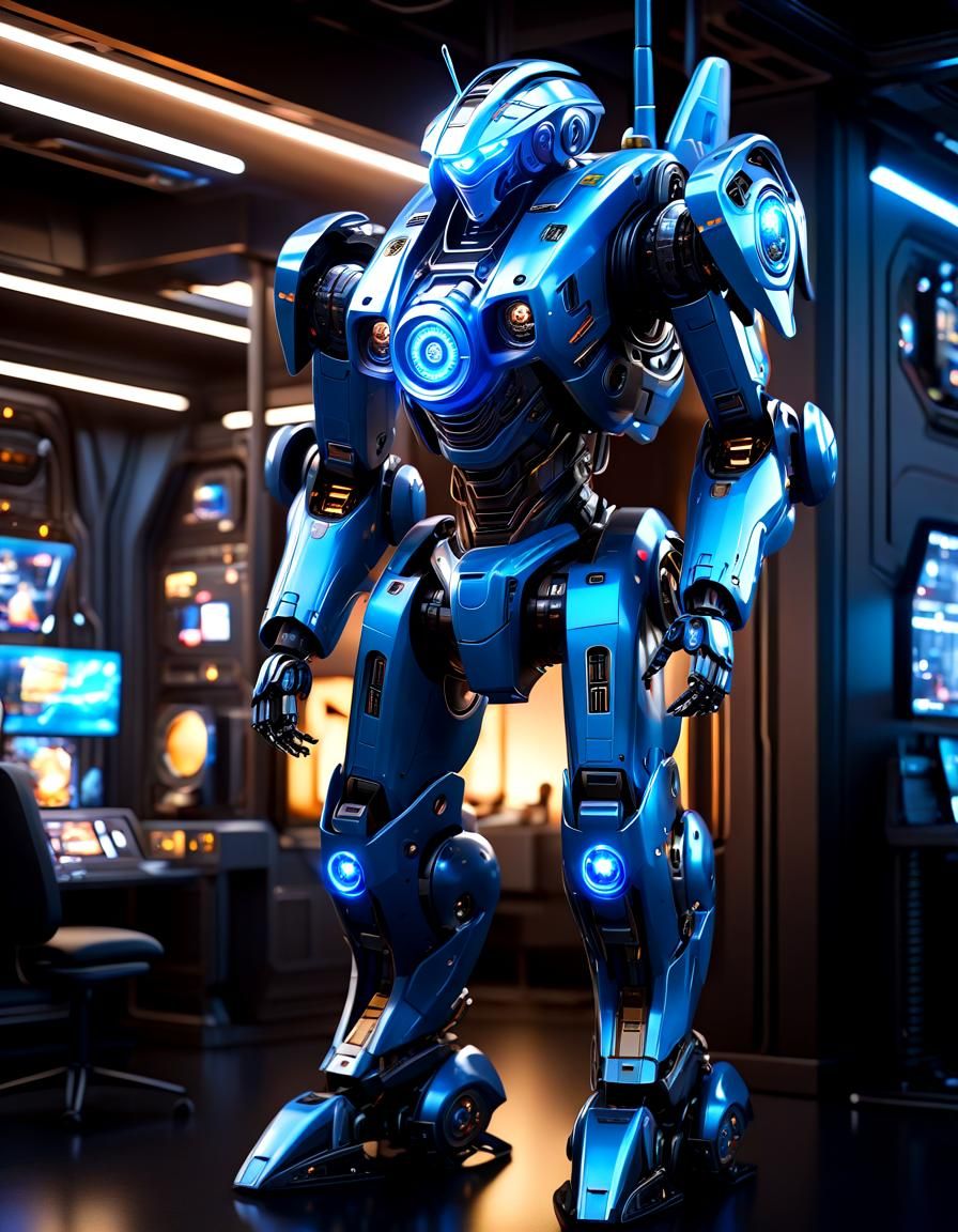 Blue Robot - AI Generated Artwork - NightCafe Creator