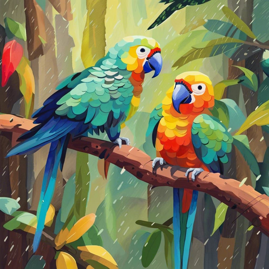 Parrots - AI Generated Artwork - NightCafe Creator