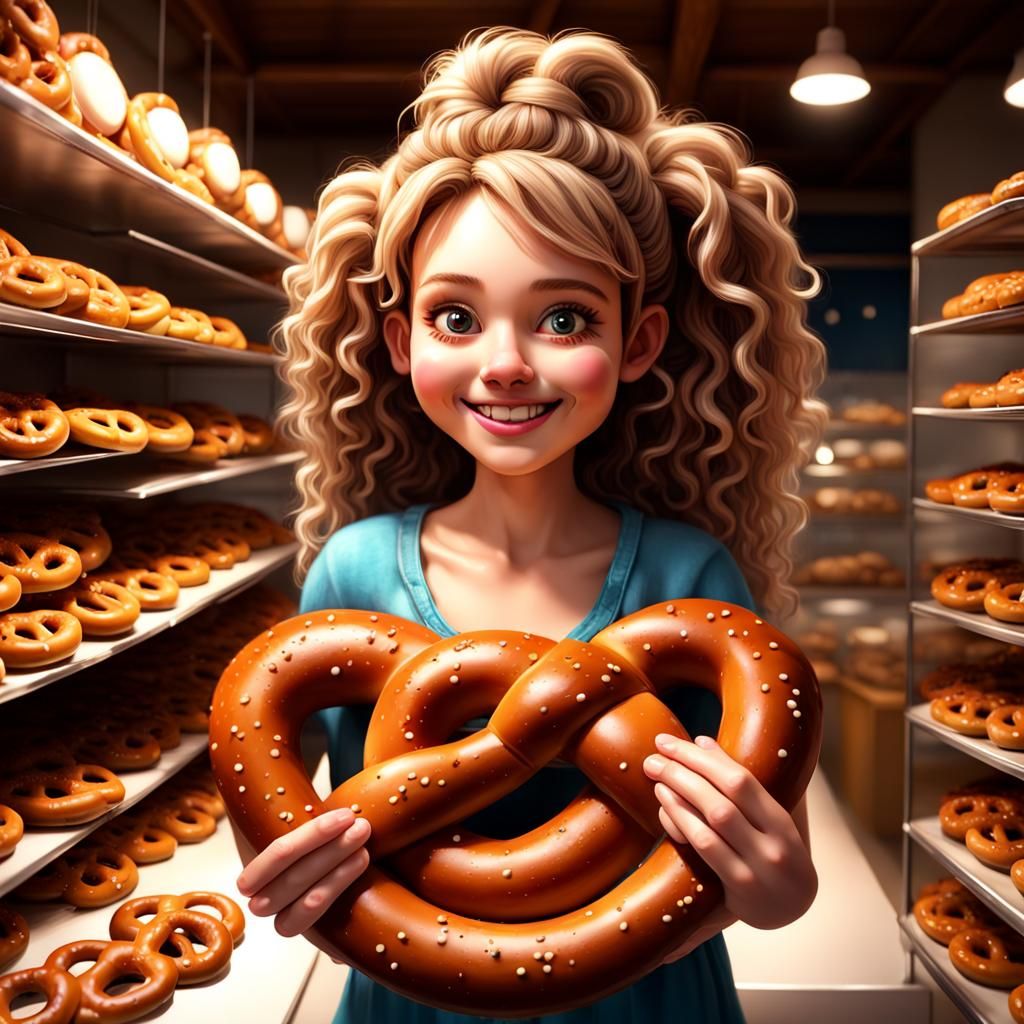 Pretzel Girl - AI Generated Artwork - NightCafe Creator