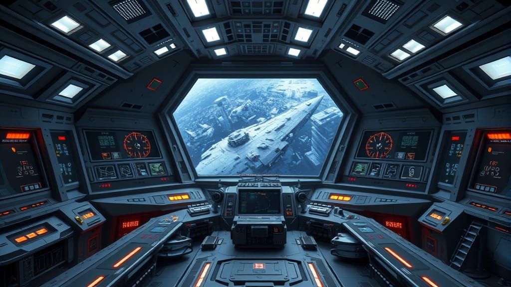 Glamorous Imperial Star Destroyer Command Deck Int... - AI Art