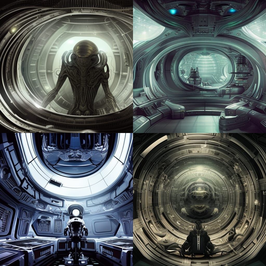 Crypto alien inside space ship - AI Generated Artwork - NightCafe Creator