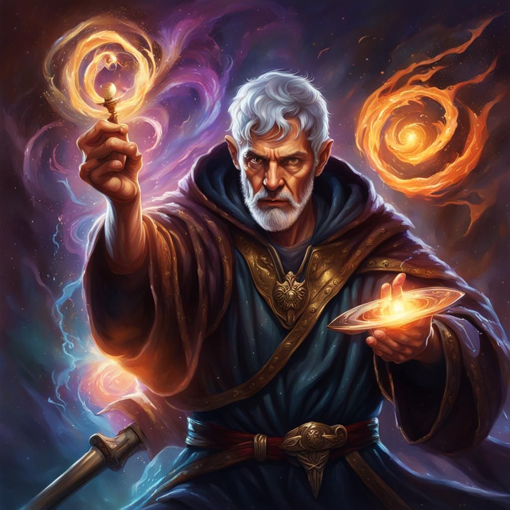 Merlin Wields Powerful Magic in Vivid Splendor - AI Art