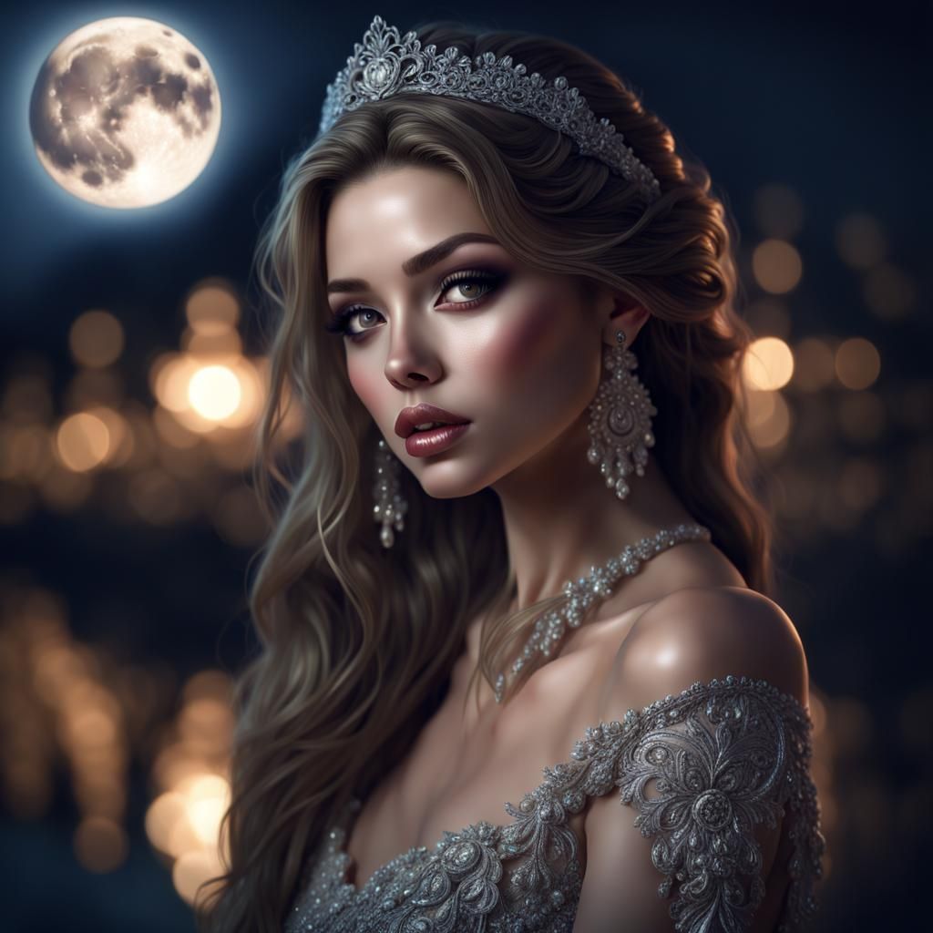 Ultra detailed masterpiece face portrait, woman with a impressive dress ...