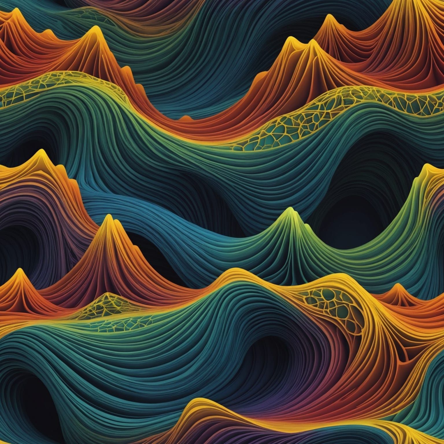 Strings of energy shaping landscape - AI Generated Artwork - NightCafe ...