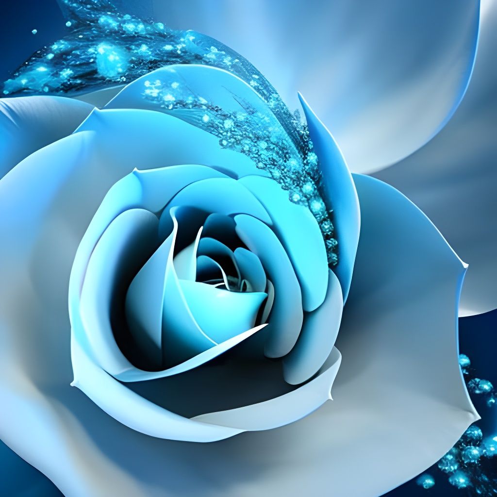 Icy Blue Rose - AI Generated Artwork - NightCafe Creator
