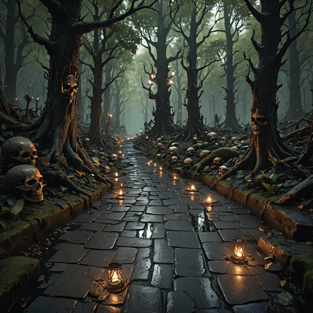 The Path Through The Shadowy Forest 240712A - AI Generated Artwork ...