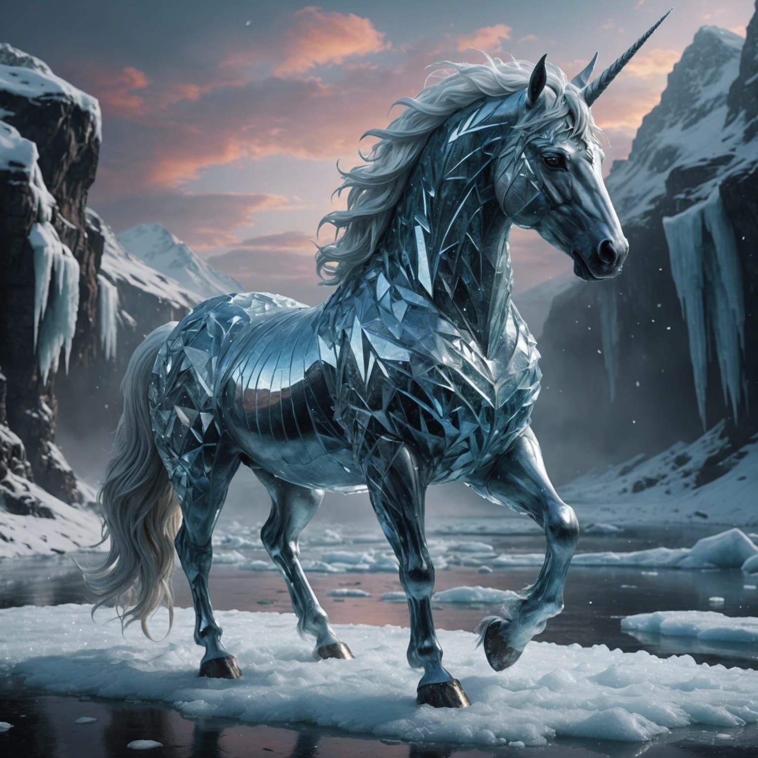 Ice Unicorn - AI Generated Artwork - NightCafe Creator