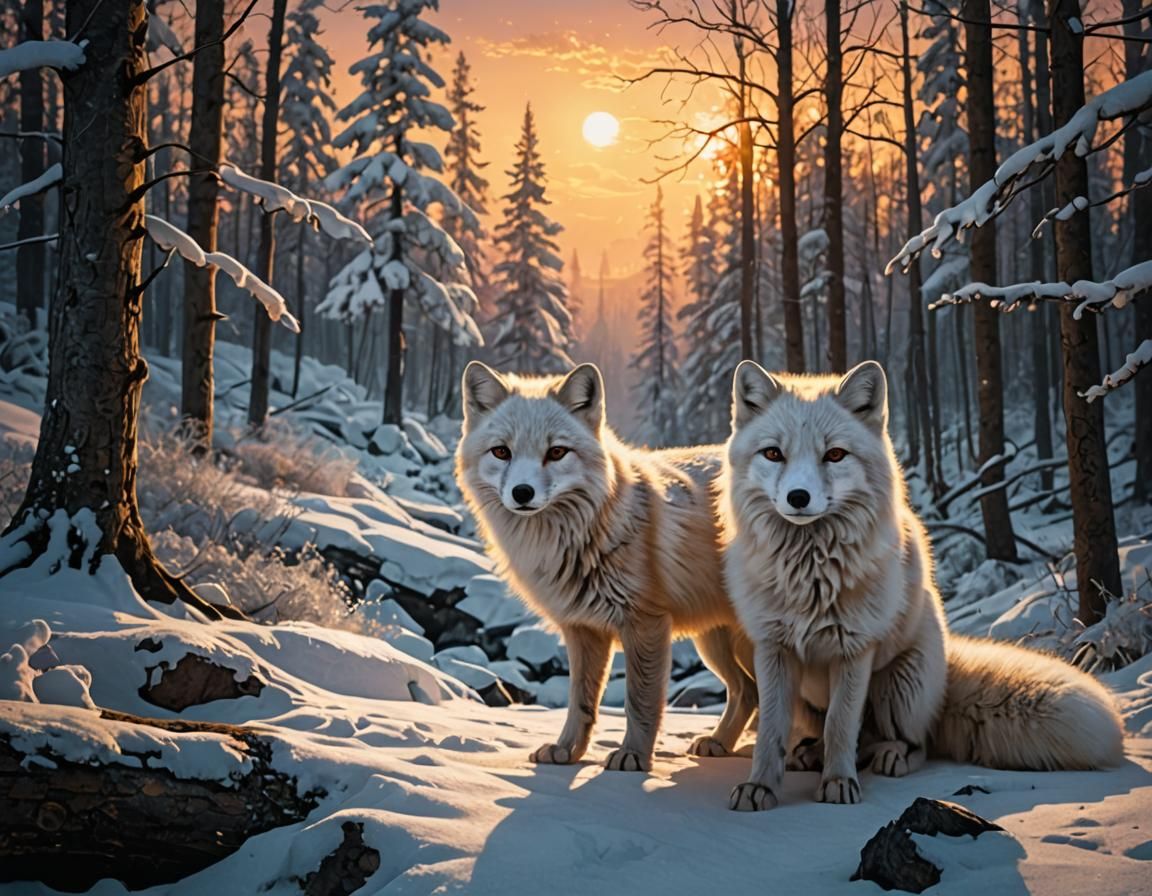 Arctic Foxes - AI Generated Artwork - NightCafe Creator
