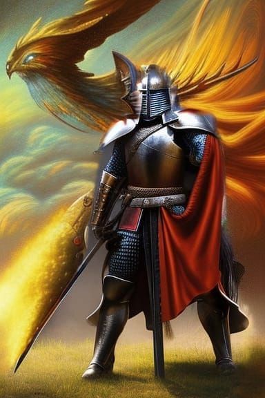 the Phoenix Knight - AI Generated Artwork - NightCafe Creator