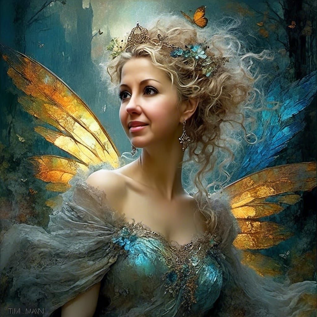 a beautiful fairy with colorful iridescent delicate wings : - AI ...