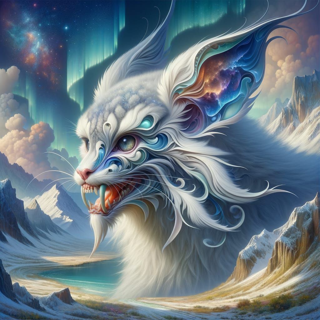 Mystical Snow Leopard - Enigmatic Snow Leopard Hybrid in a M...
