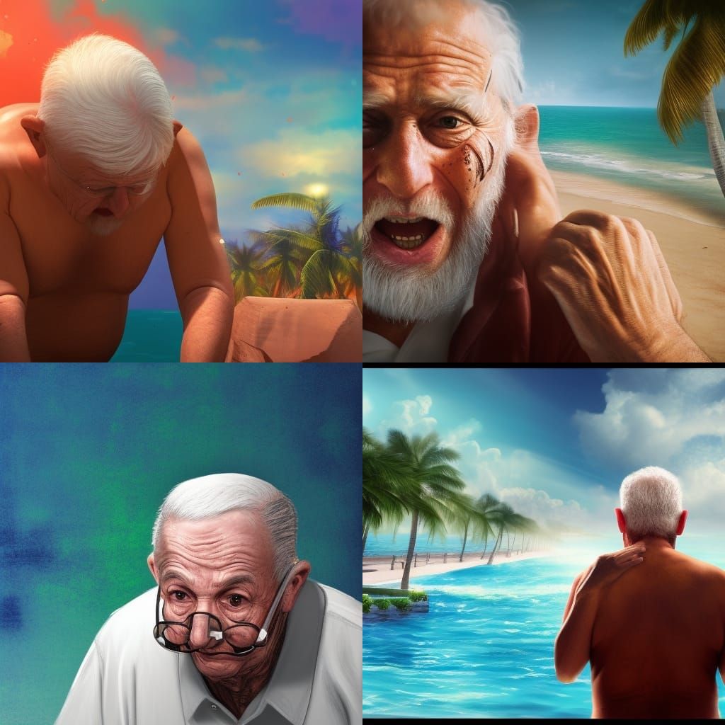 Old man complaining, they say "I want to go to Miami" from behind tears ...