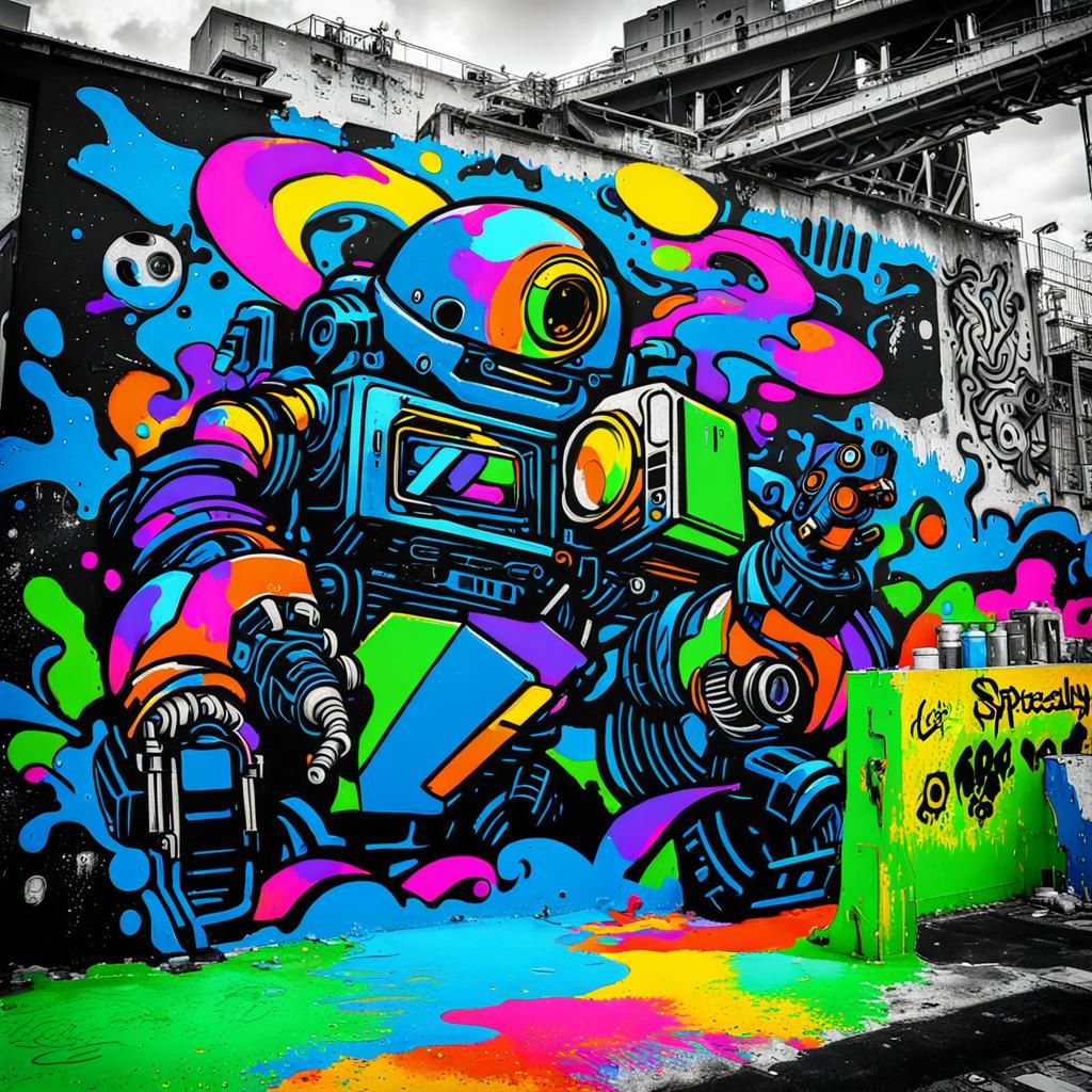 Robot Graffiti - AI Generated Artwork - NightCafe Creator