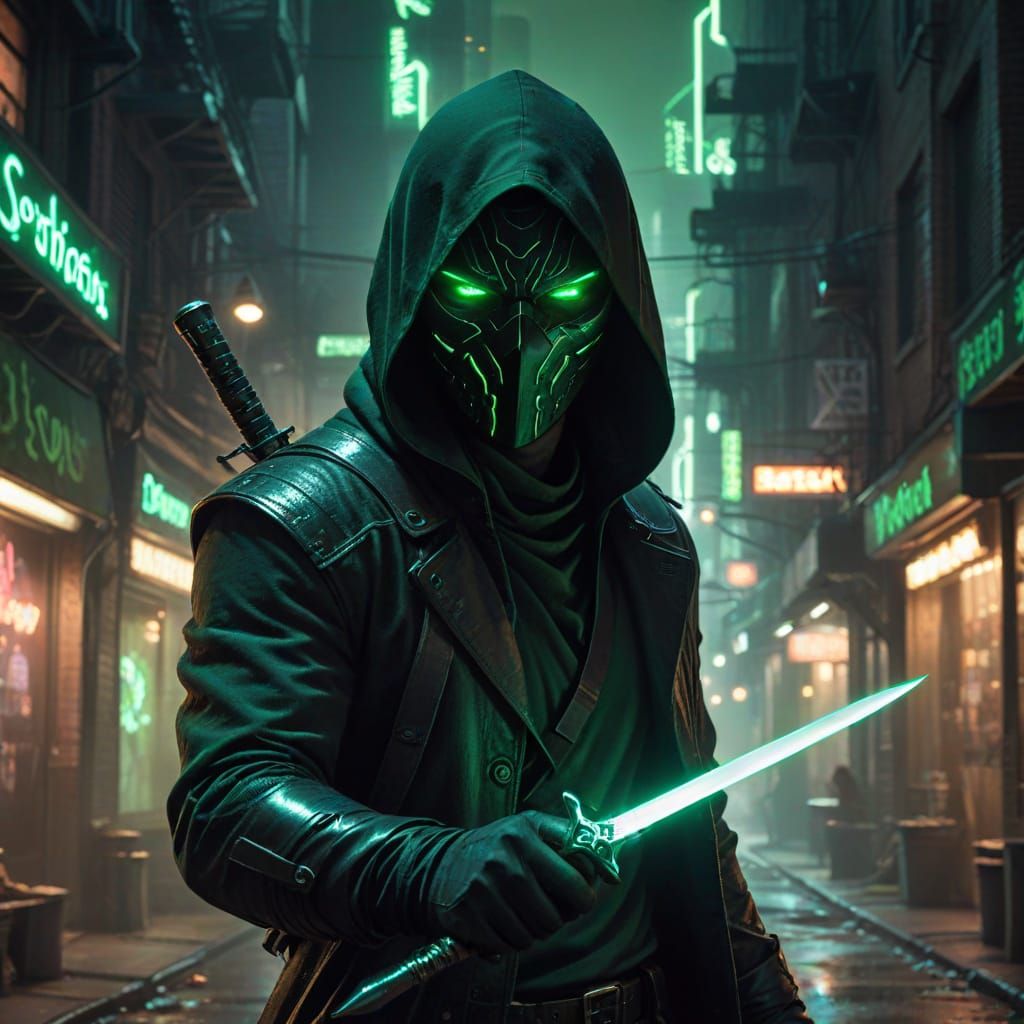Green Eyes: A masked assassin with glowing green eyes