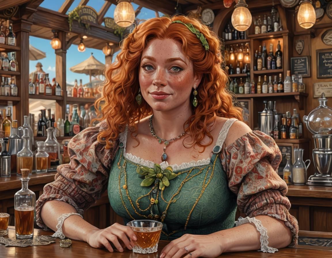 Beautiful female bartender - AI Generated Artwork - NightCafe Creator