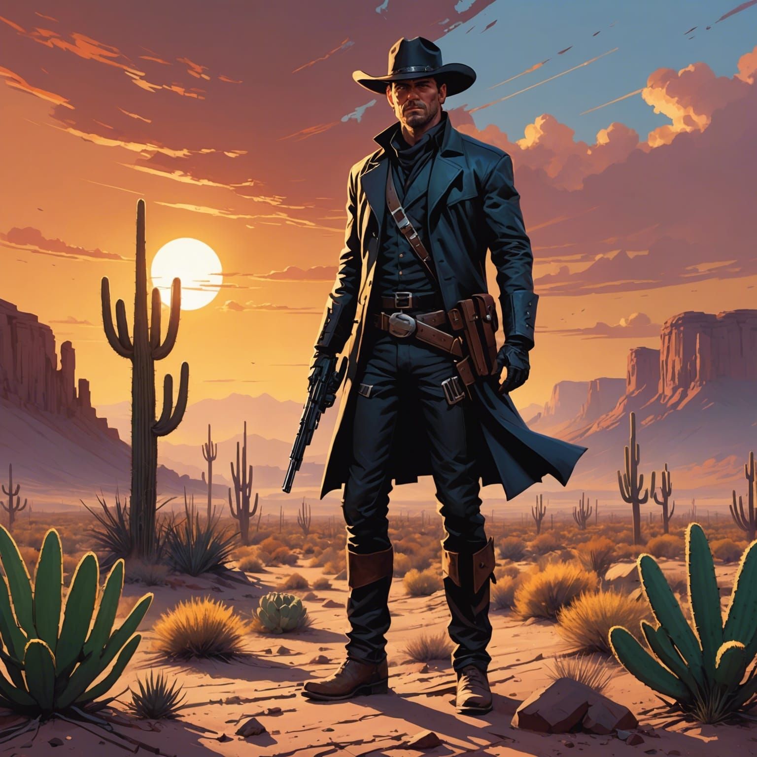 Gunslinger in Deadlands - AI Generated Artwork - NightCafe Creator