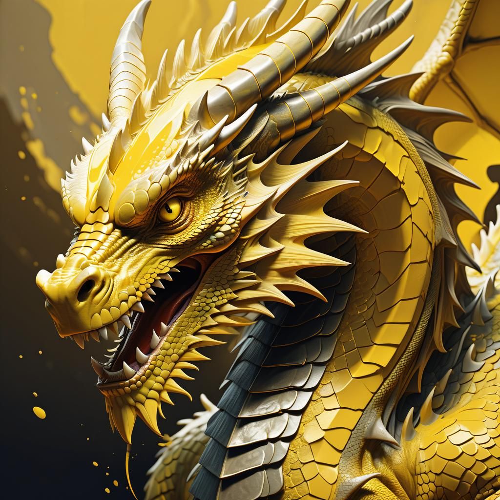 Yellow Dragon - AI Generated Artwork - NightCafe Creator