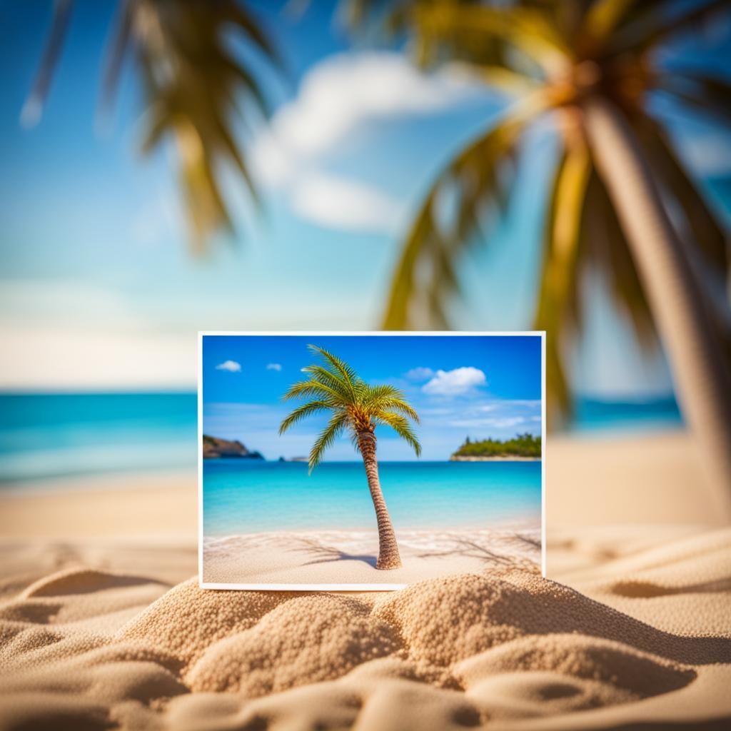 Beach Postcard - AI Generated Artwork - NightCafe Creator
