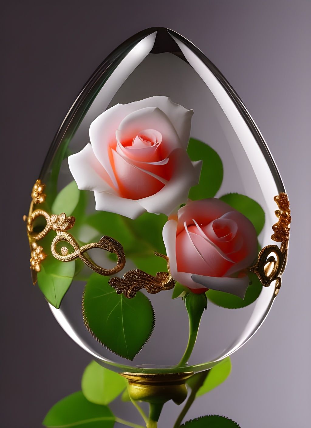 Glass Rose Bud - AI Generated Artwork - NightCafe Creator