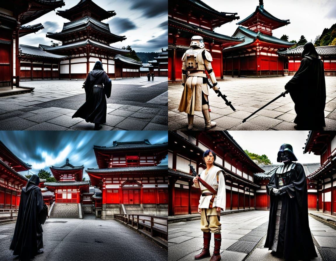 Star Wars et école Shinobi en Japon Médiéval intricate details, HDR ...