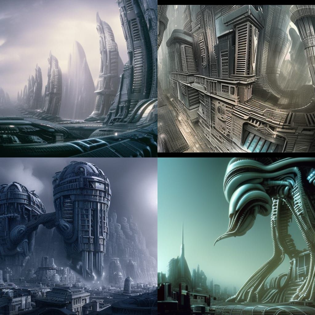 alien buildings - AI Generated Artwork - NightCafe Creator