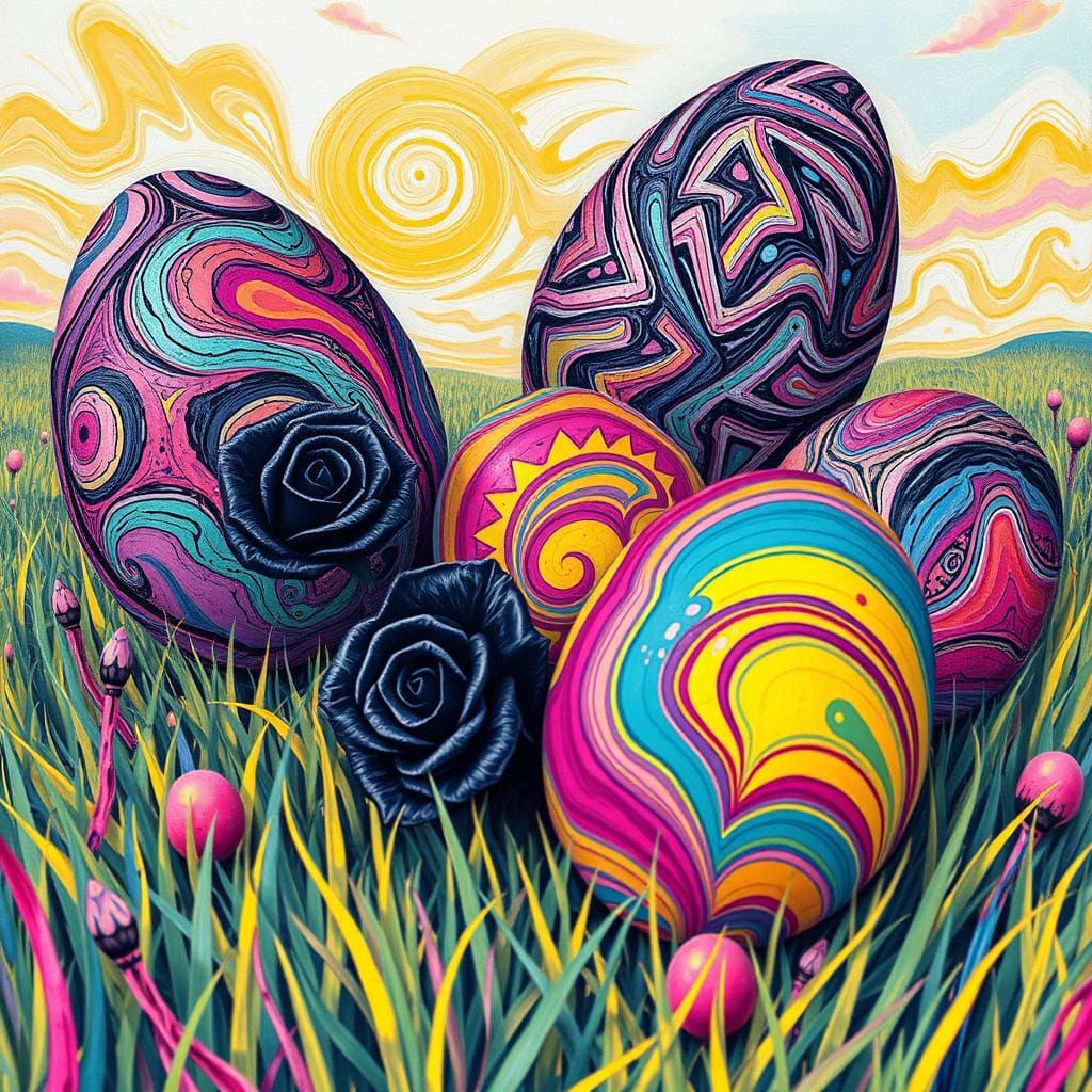 Kids Crayon drawings of punk goth Easter ,surreal child's drawing of ...