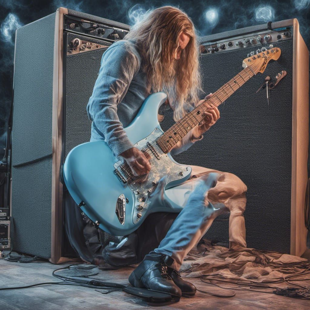 Guitarist in the style of artist Axeli Gallen-Kallela - AI Generated ...