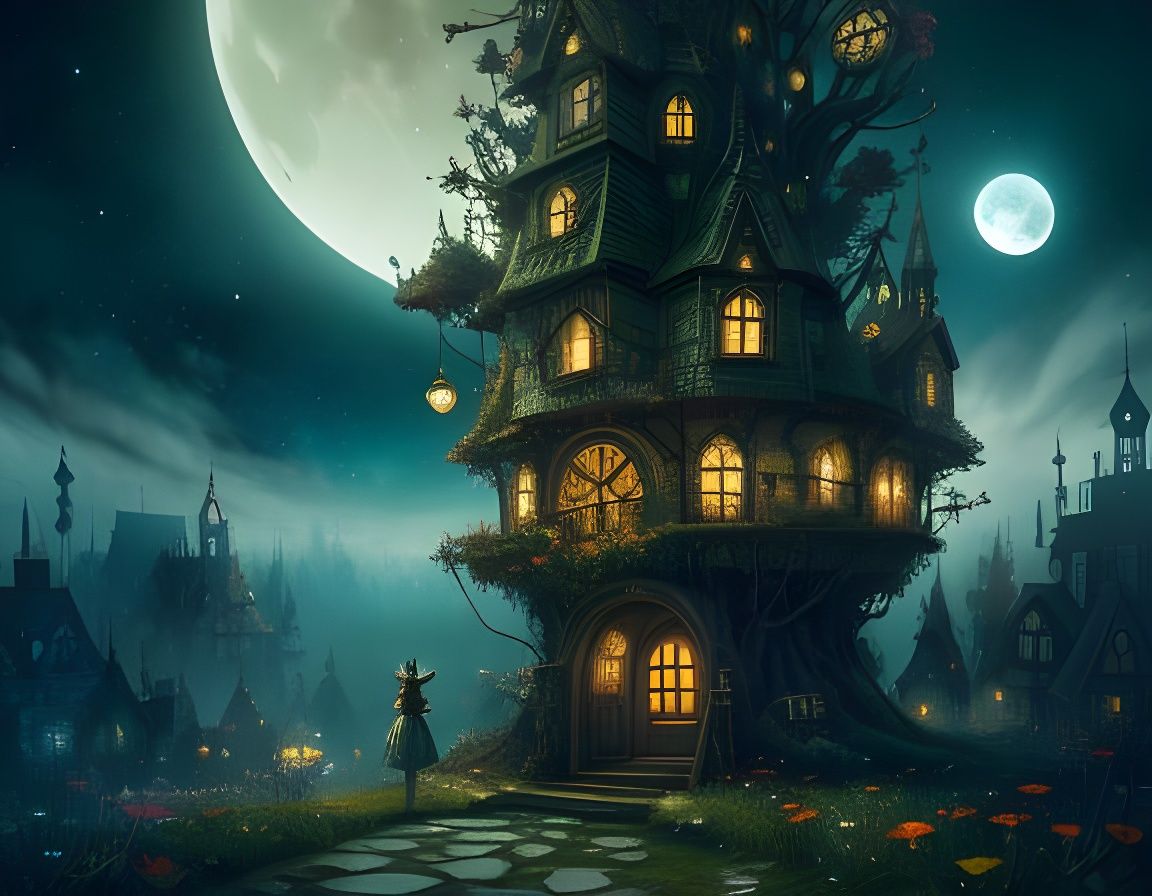 Clockpunk fantasy village - AI Generated Artwork - NightCafe Creator