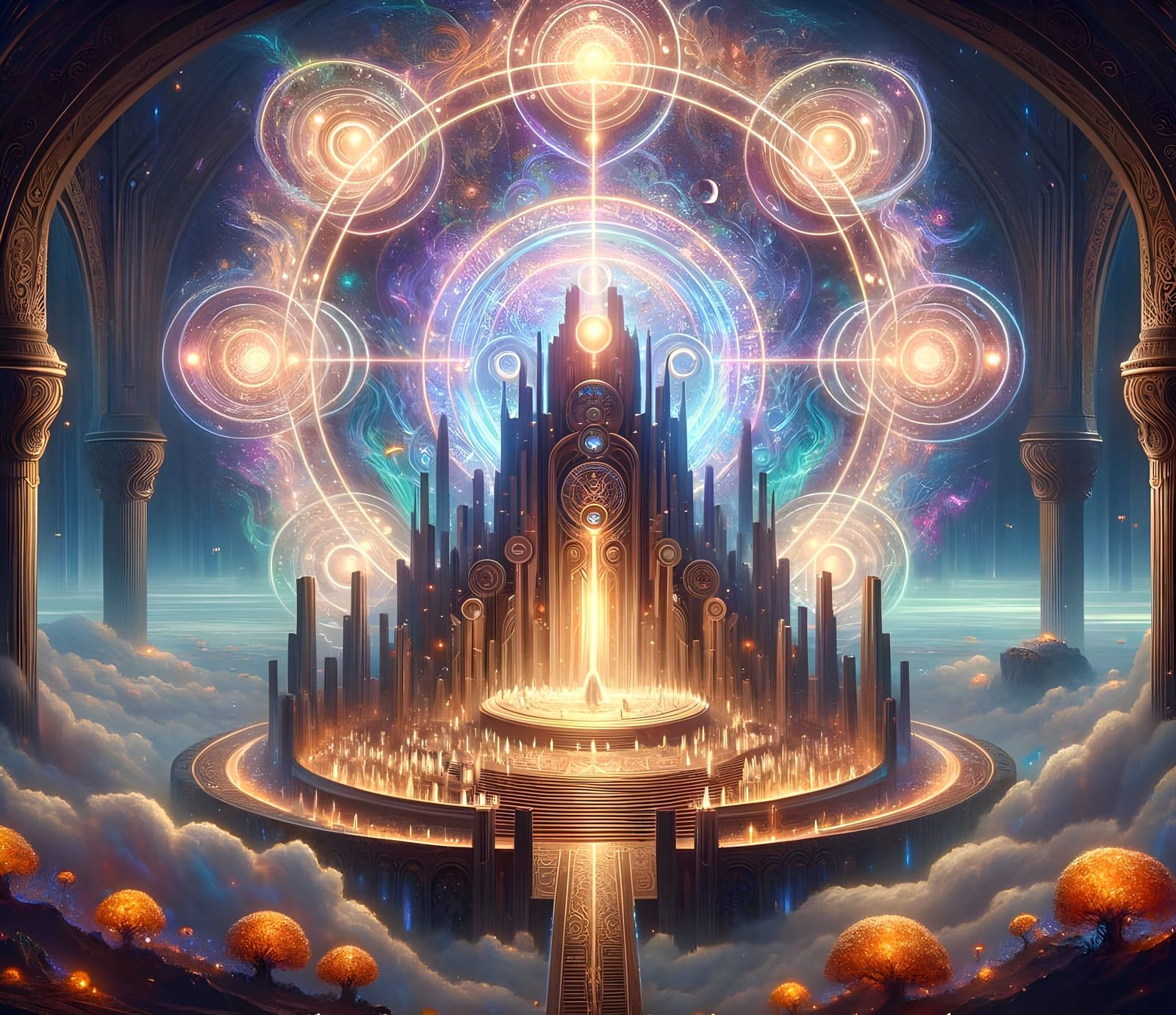 Ethereal Altar in a Realm of Ancient Runes - AI Art