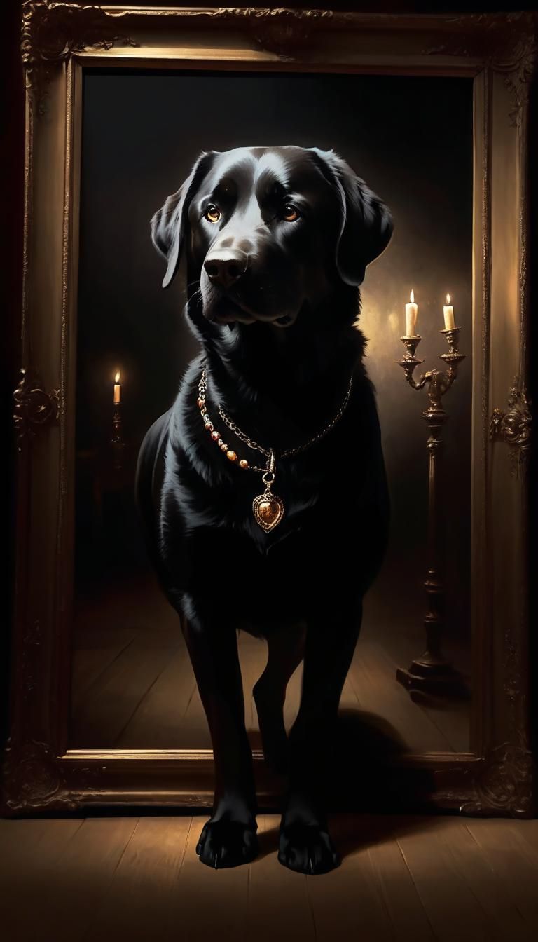Oil painting of a big black Labrador - AI Generated Artwork - NightCafe ...