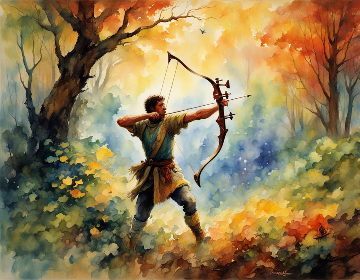 The Archer and The Archery Art - AI Generated Artwork - NightCafe Creator