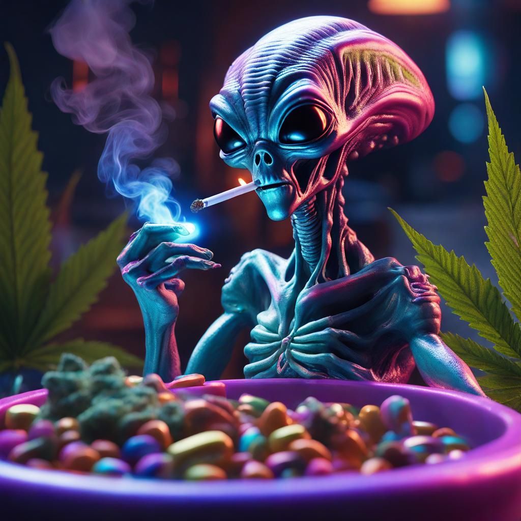 The bosses Aliens Weed - AI Generated Artwork - NightCafe Creator