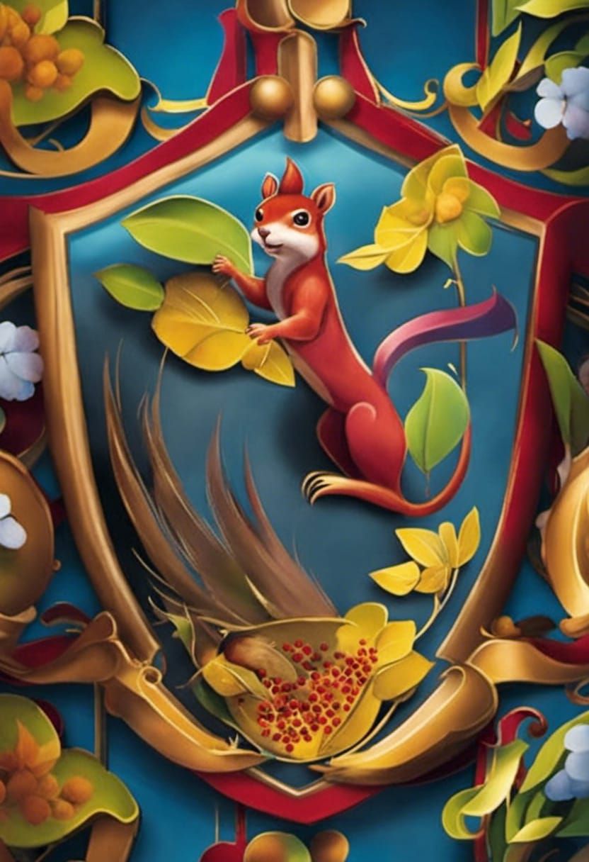 A rampant squirrel coat of arms - AI Generated Artwork - NightCafe Creator