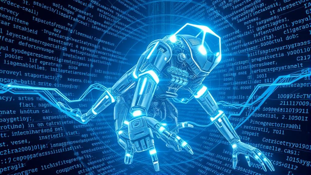 TechnicBot - Surreal Futuristic Scene of Evolving AI Entity