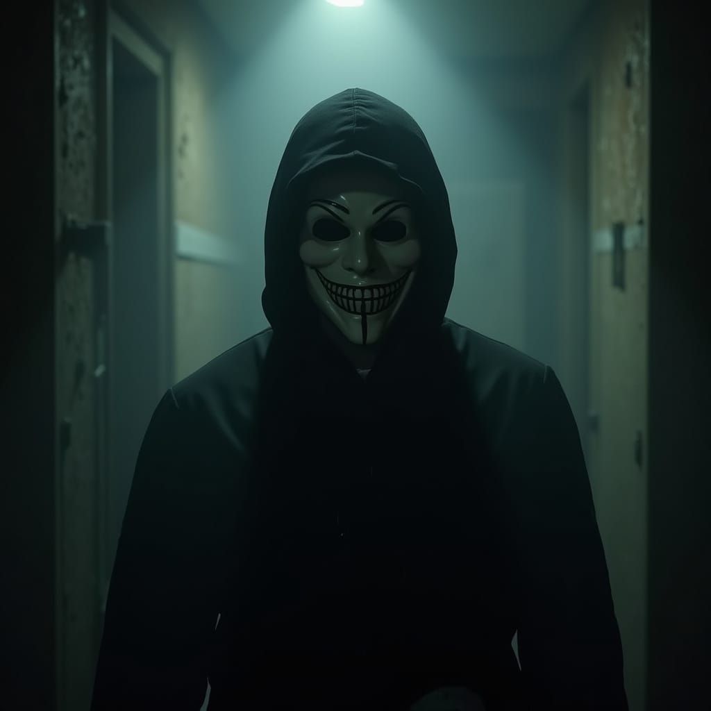 Sinister Killer Frozen in Terror, Classic Horror C... - AI Art