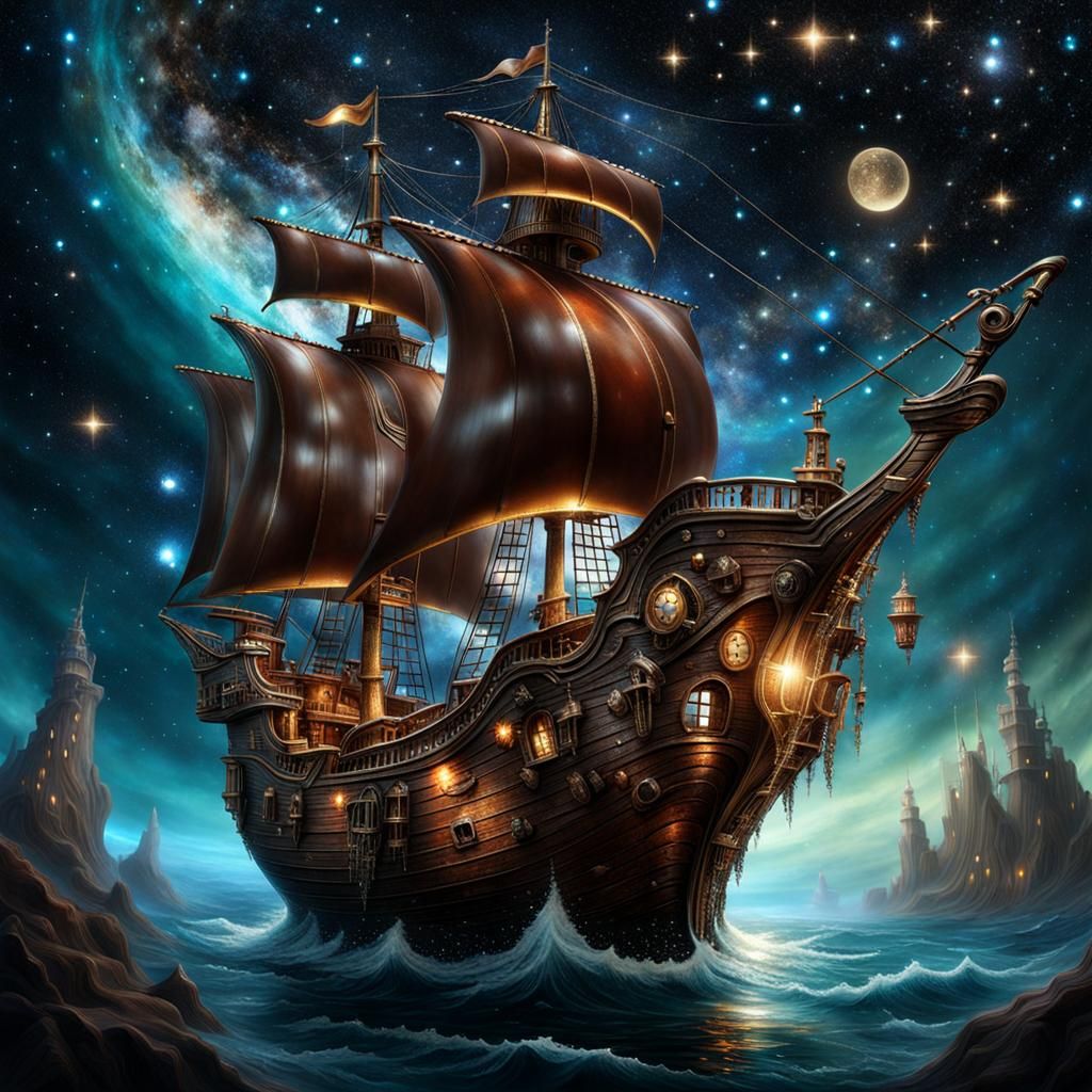 Epic pirate ship - AI Generated Artwork - NightCafe Creator