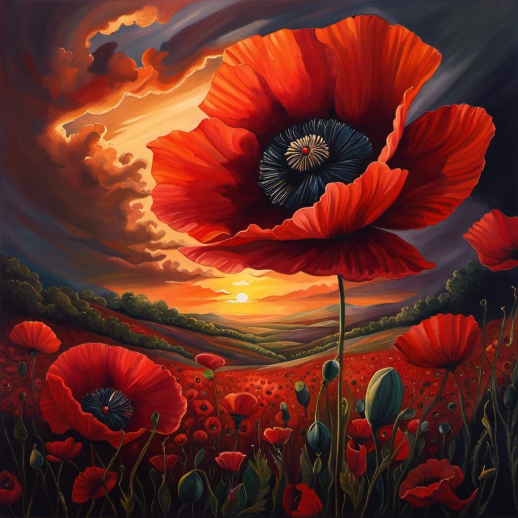 Watercolor Poppy - AI Generated Artwork - NightCafe Creator