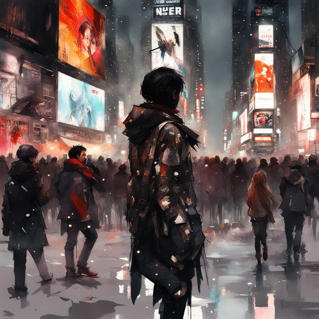 crowded Times Square - AI Generated Artwork - NightCafe Creator