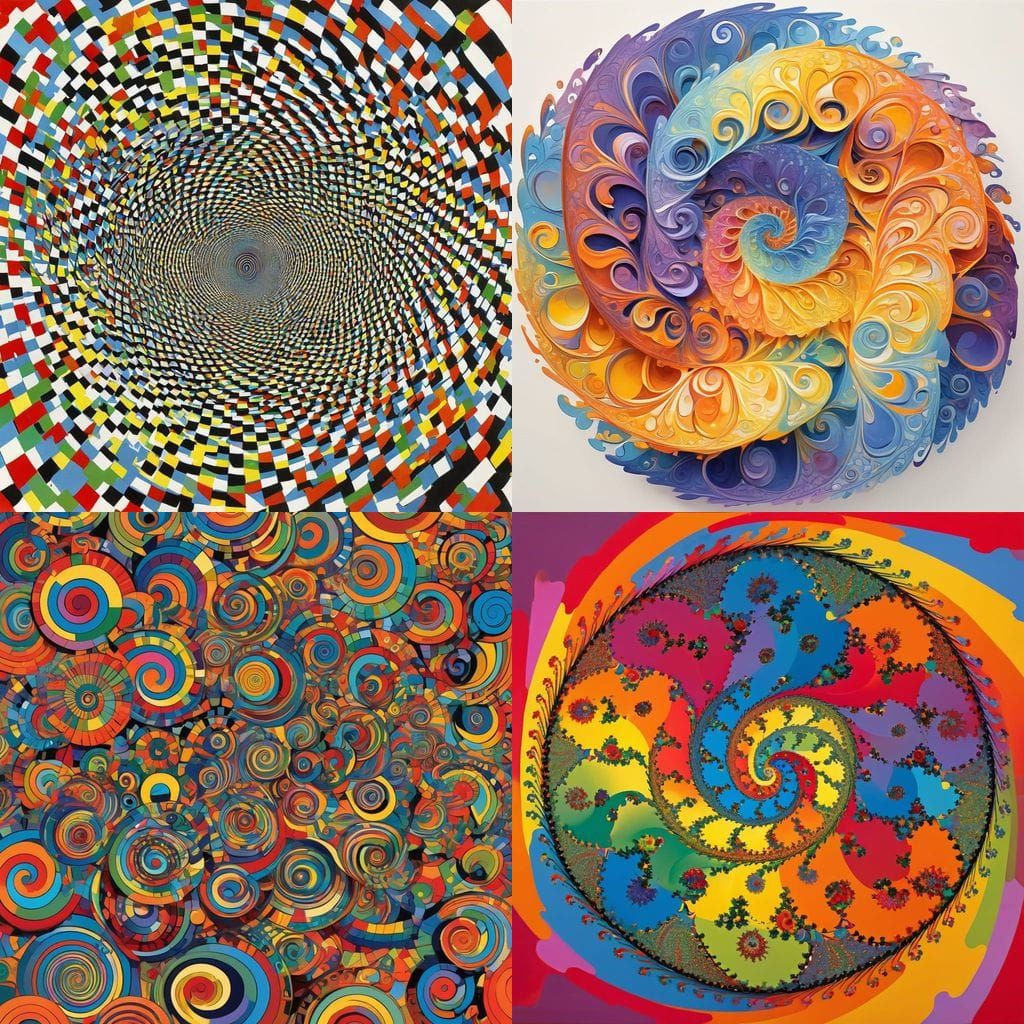 Vibrant Rainbow Spiral in Recursive Motion - AI Art