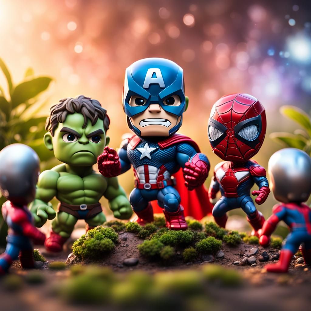 Chibi Avengers figurines - AI Generated Artwork - NightCafe Creator