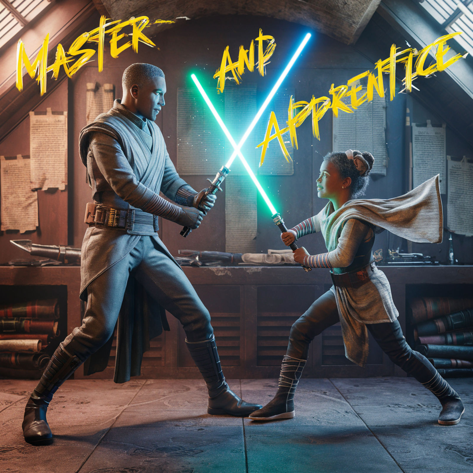 Master Jedi and Padawan - AI Generated Artwork - NightCafe Creator
