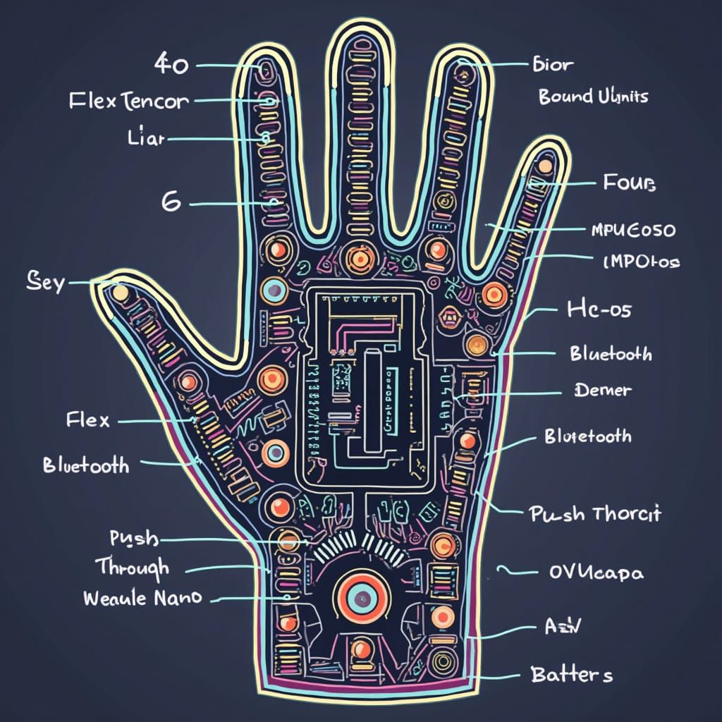 Wearable Sign to Speech Conversion Circuit Diagram... - AI Art