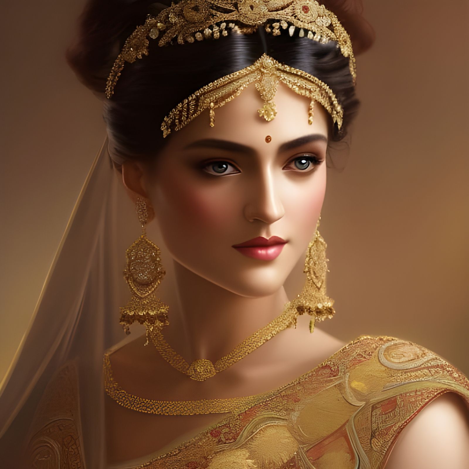 Young Bride Wearing Wedding Dress - AI Generated Artwork - NightCafe ...