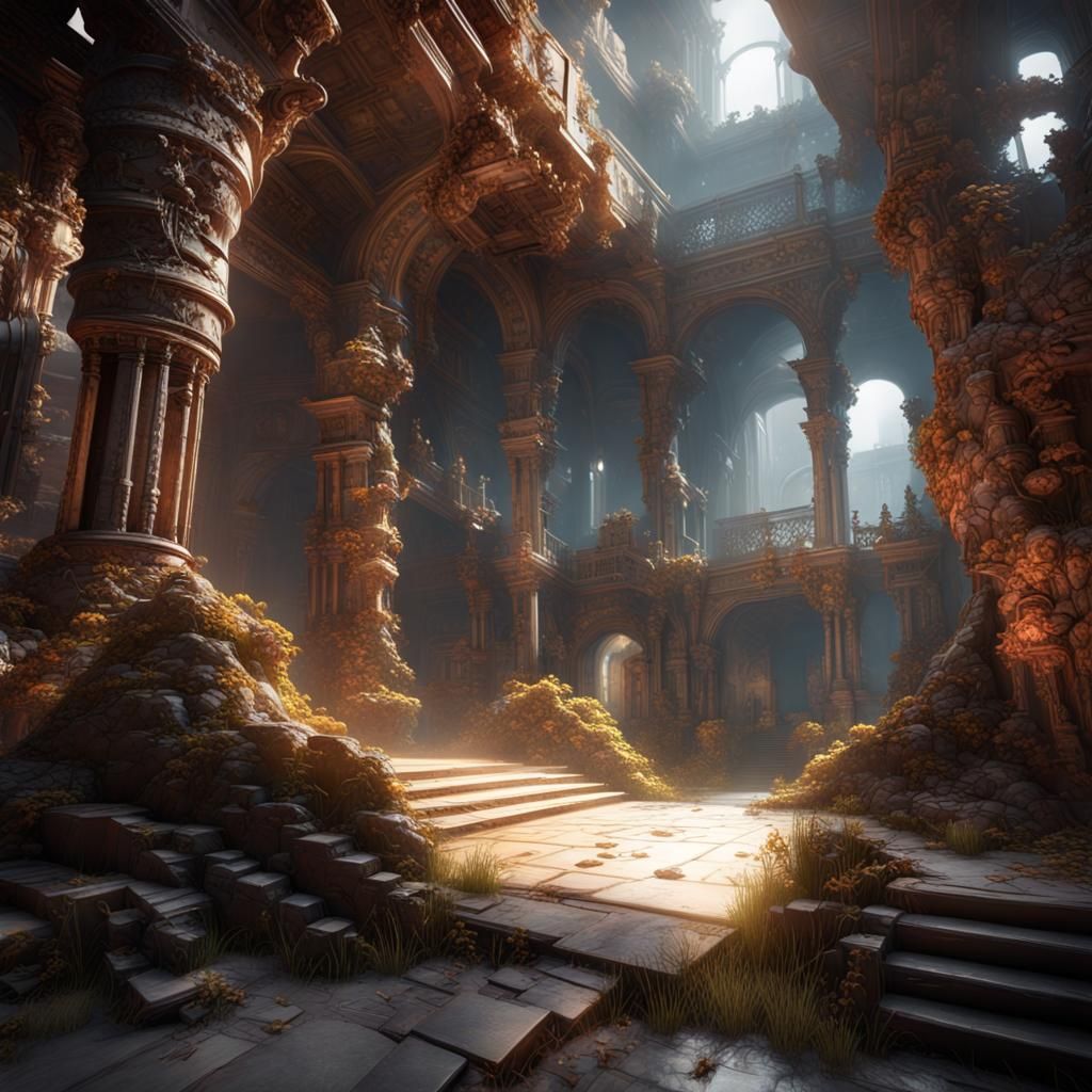 Maximalist Impasto, hyperbolic 3D fractal, raised paint, wet paint ...