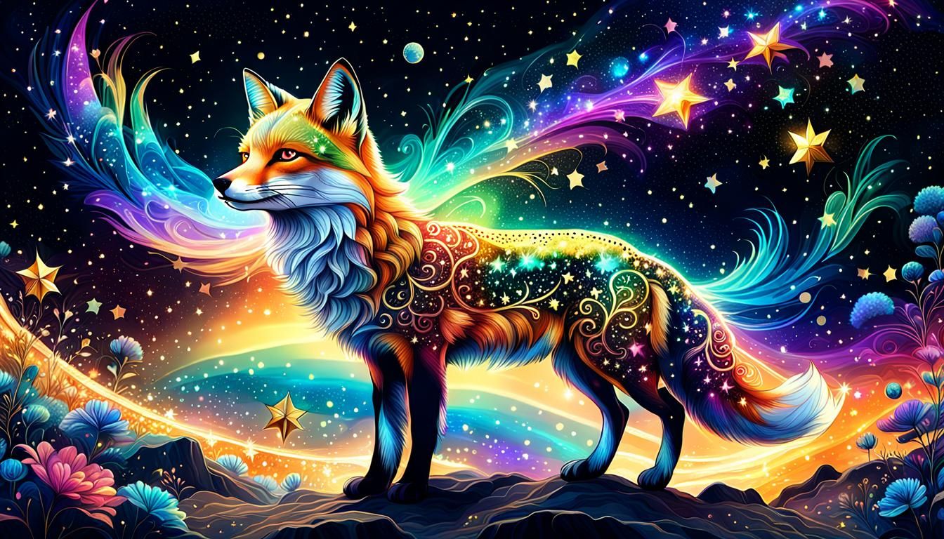 Cosmic fox - AI Generated Artwork - NightCafe Creator