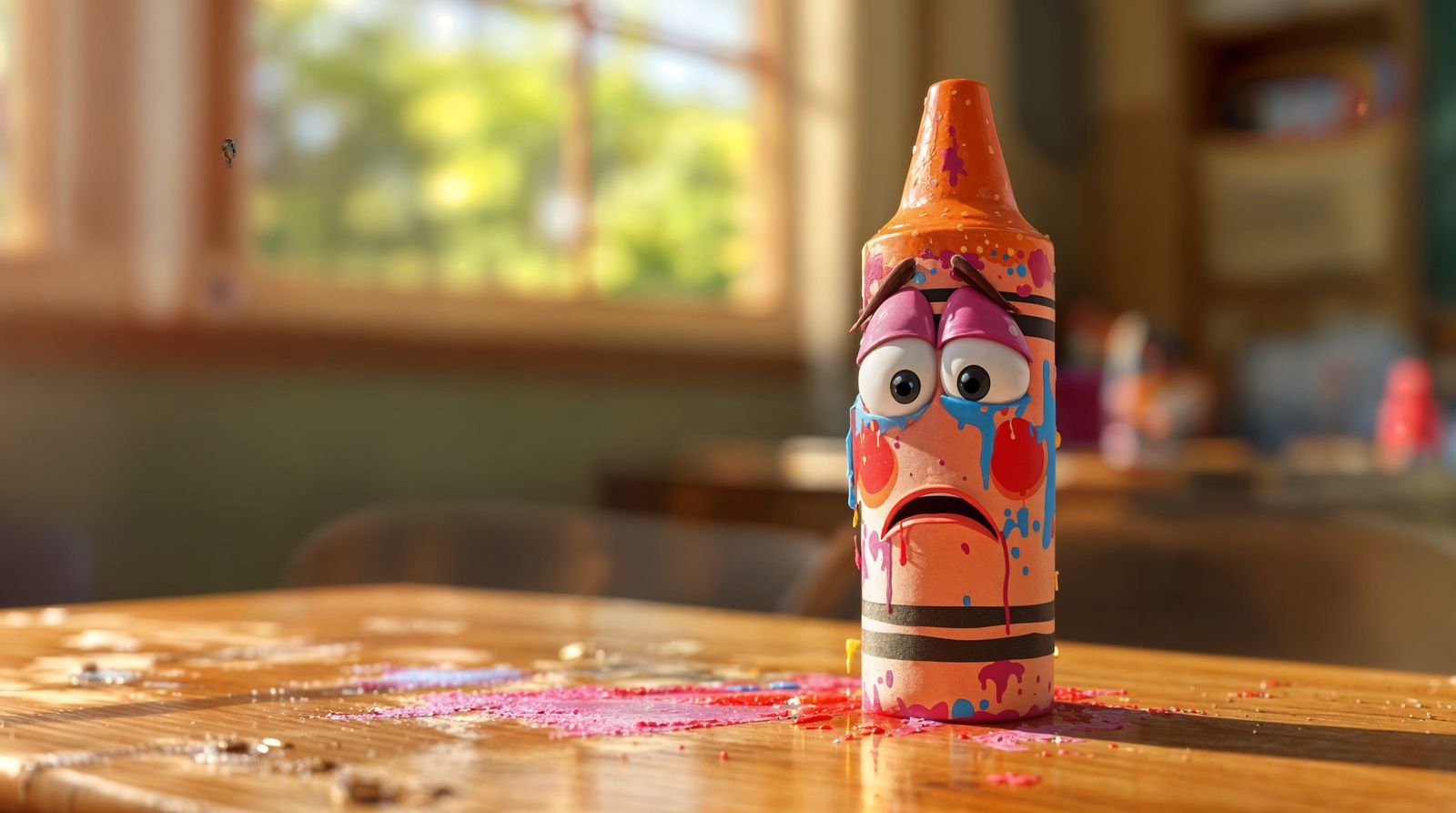 Cryin' Crayon - CGI Cartoon Crayon Breaks Down in Tears in a...