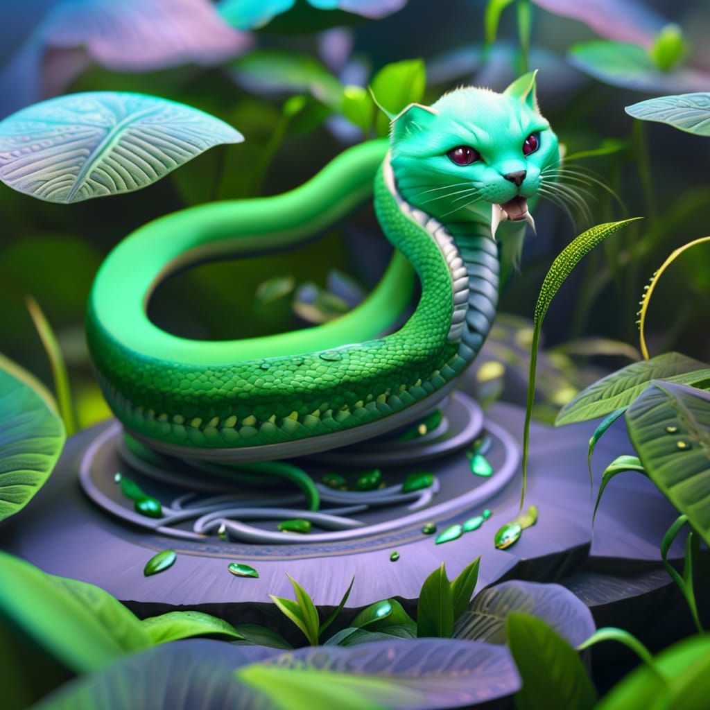 Cat-snake! Danger noodle! - AI Generated Artwork - NightCafe Creator