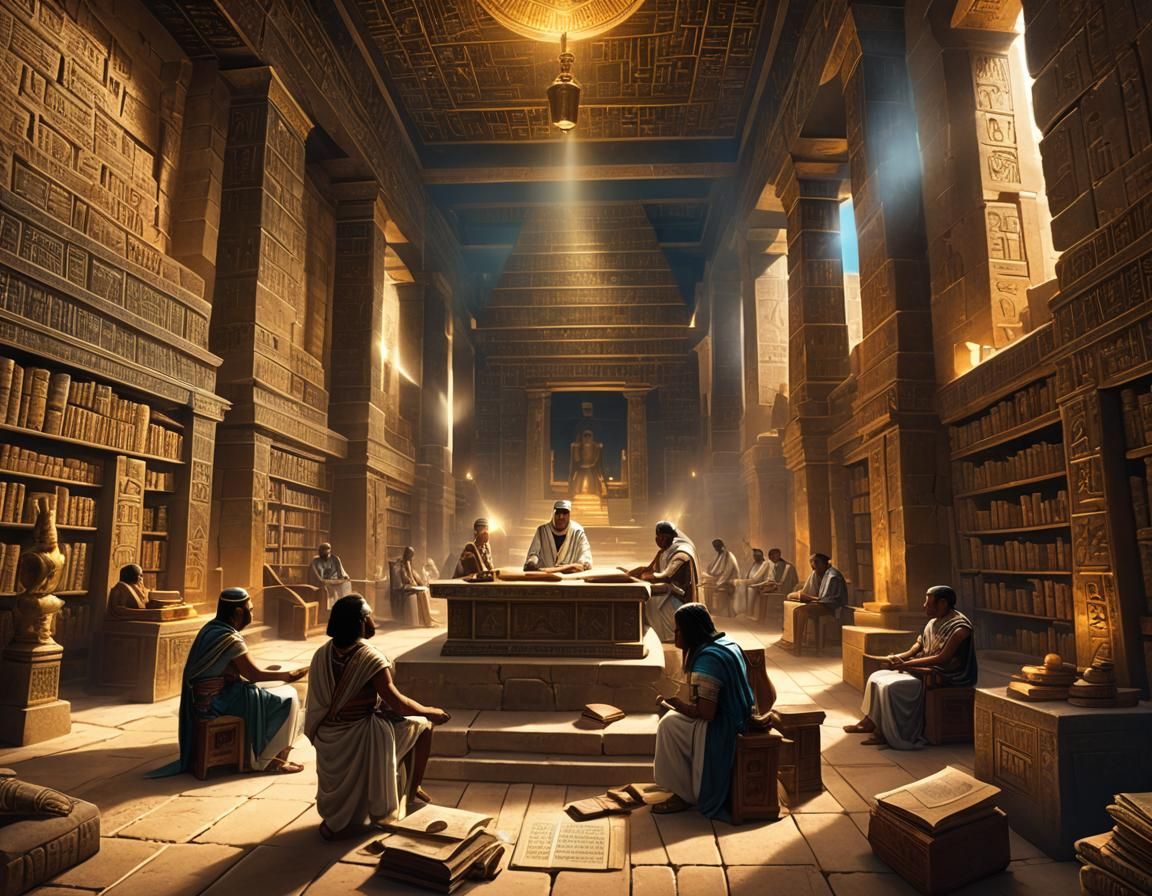 Ancient Egyptian Libraries - AI Generated Artwork - NightCafe Creator