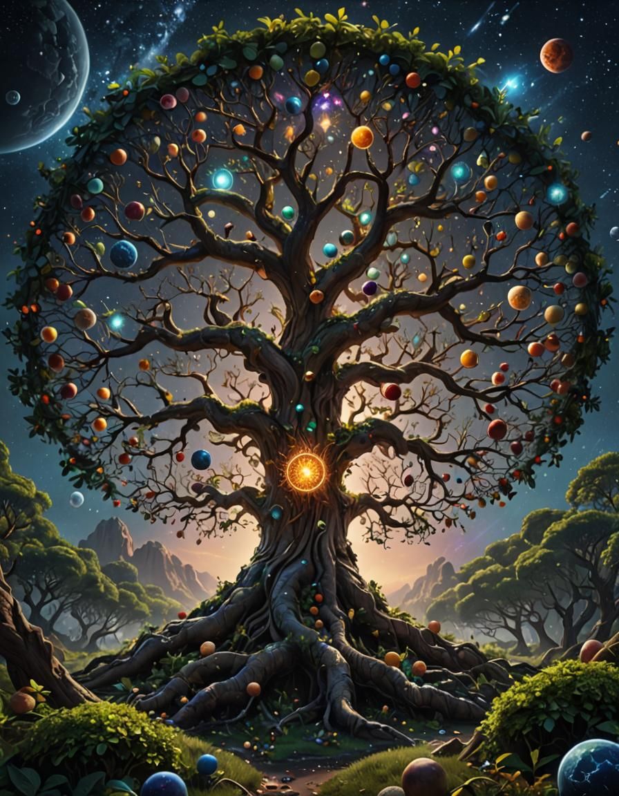 Tree of Planets - AI Generated Artwork - NightCafe Creator